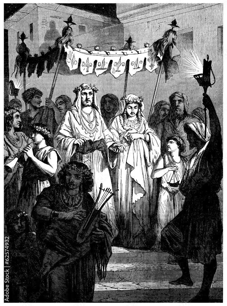 Ancient Jewish Wedding Ceremony - Mariage Juif Traditionnel Stock ...