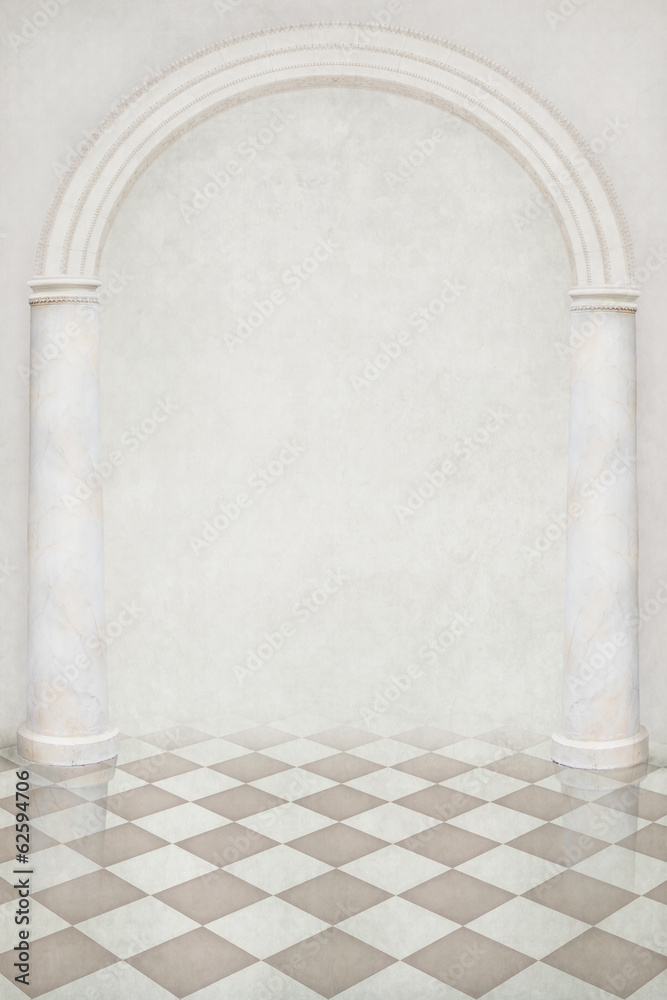 Beautiful backdrop of pillars and an arch Stock Illustration | Adobe Stock