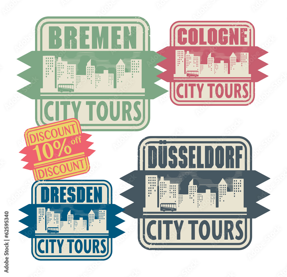 Grunge rubber stamp set with names of Germany cities Stock Vector ...