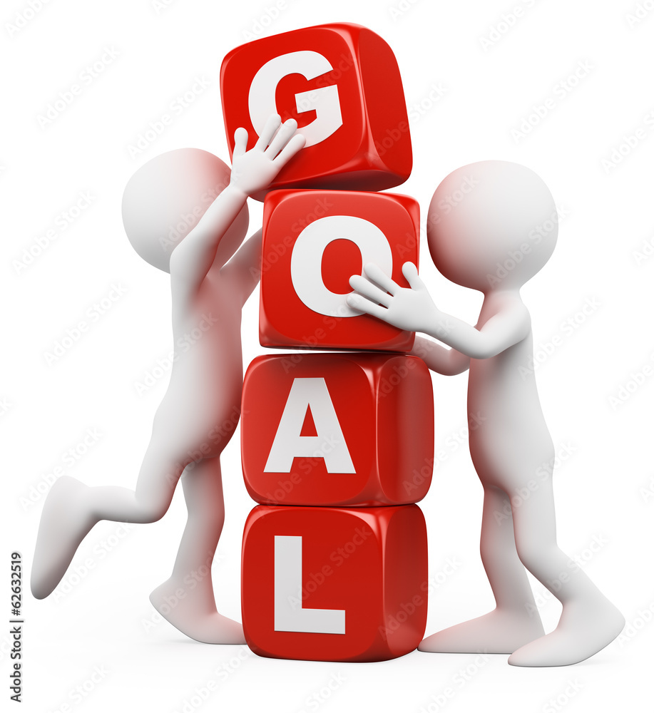 3D white people. Goal concept Stock Illustration | Adobe Stock