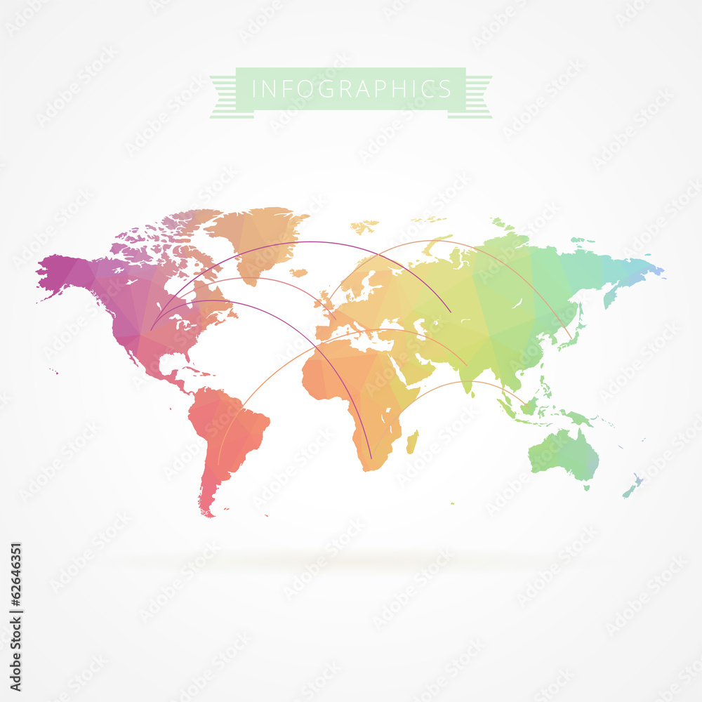 World map with infographics elements Stock Vector | Adobe Stock