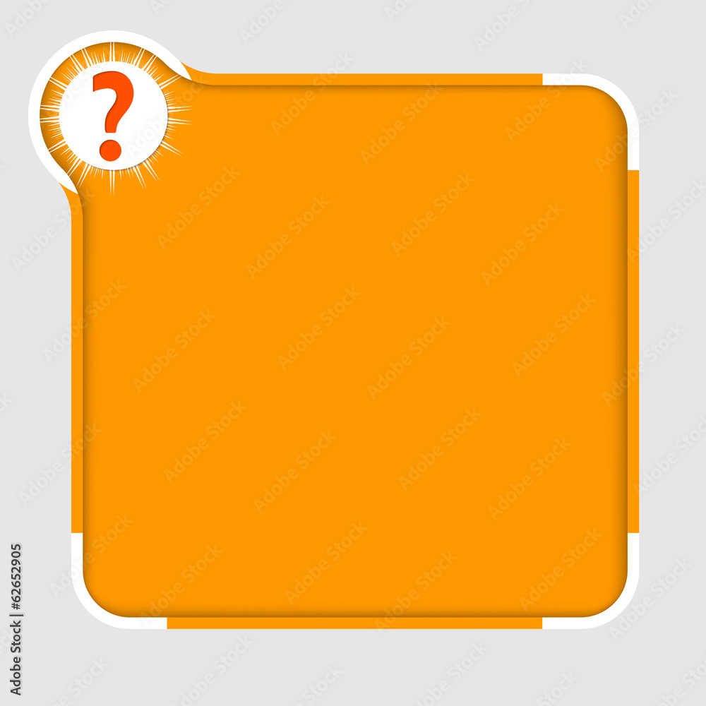 orange abstract text frame for text with question mark Stock Vector ...