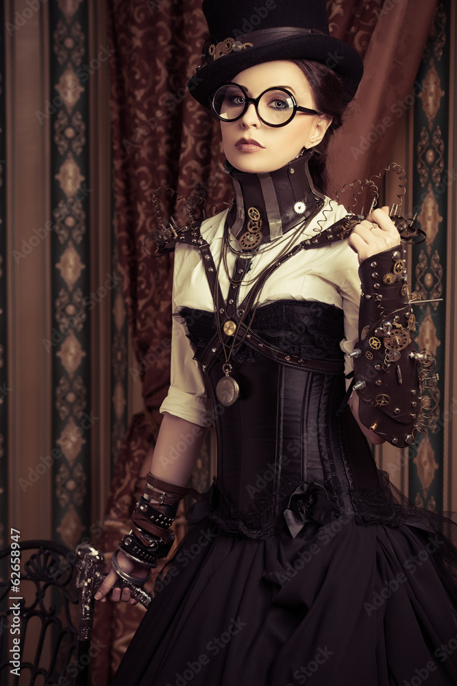 steampunk in glasses Stock Photo | Adobe Stock