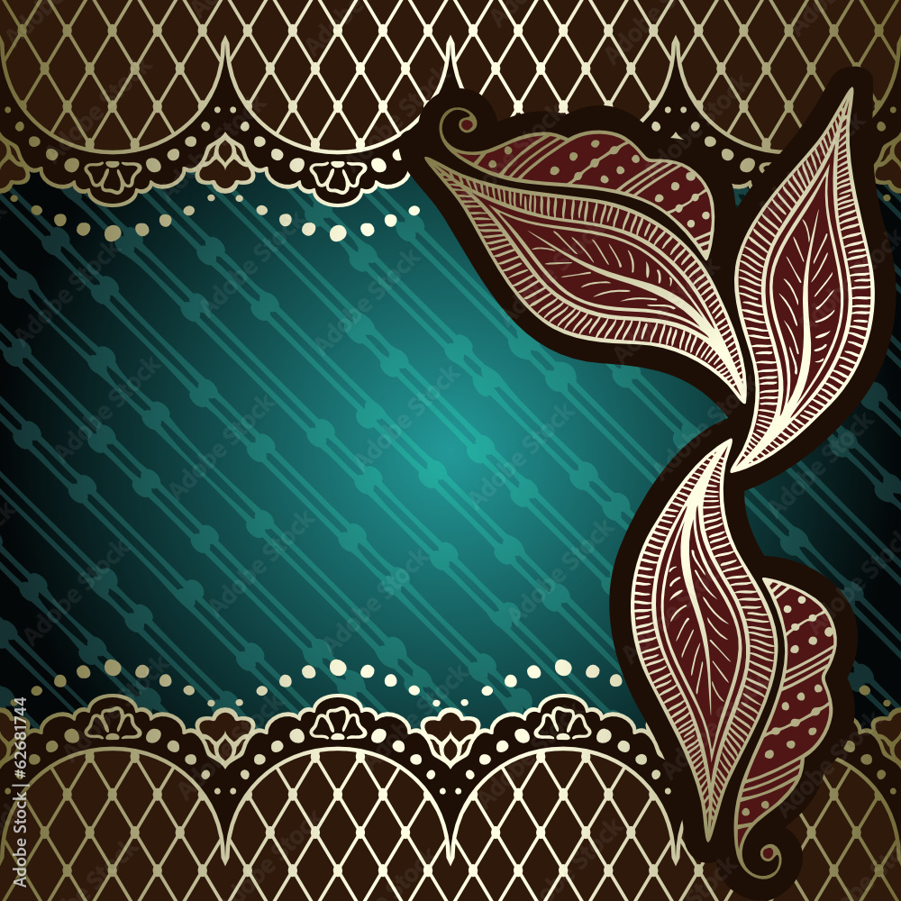 Green & gold background inspired by Indian mehndi designs Stock Vector ...