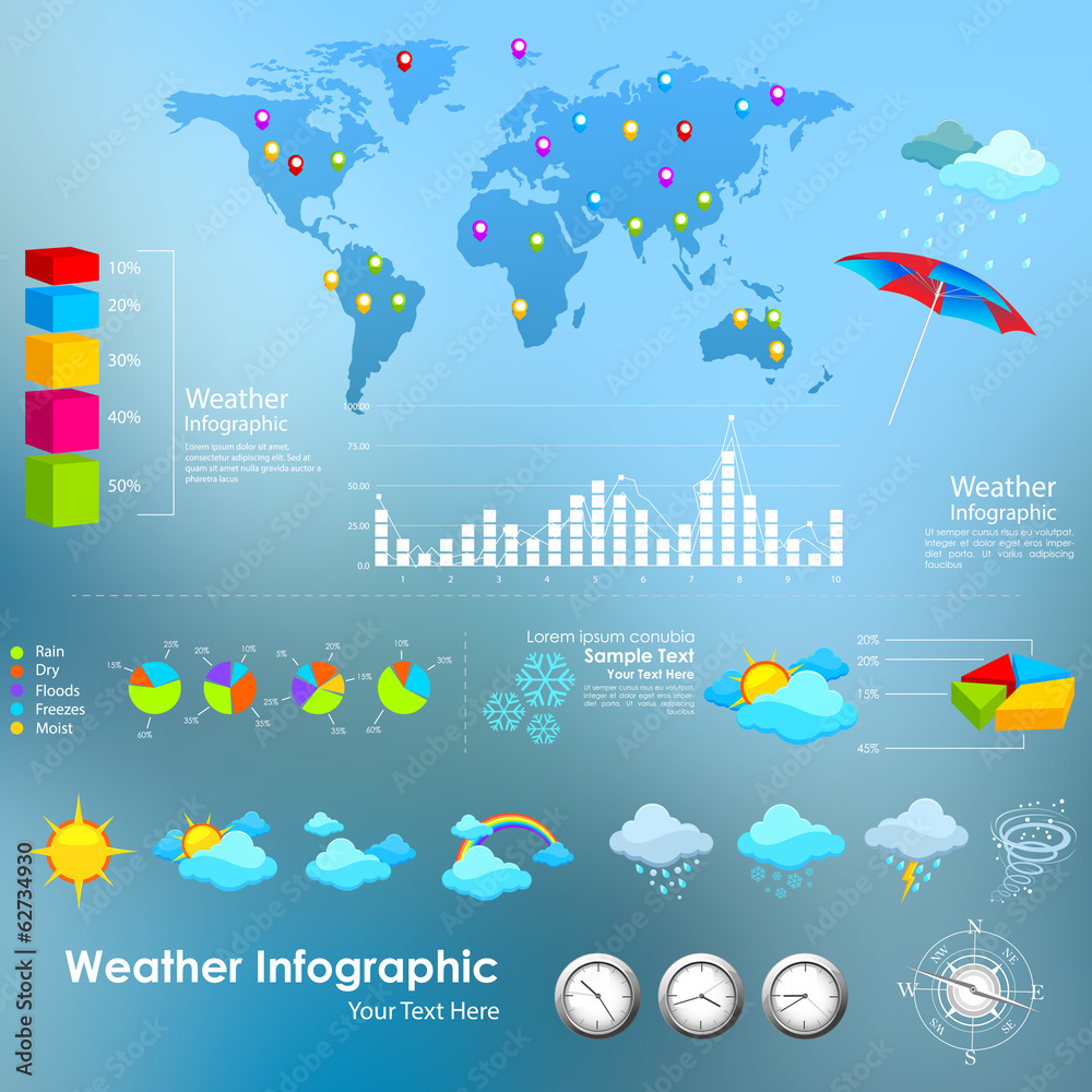 Weather infograph Stock Vector | Adobe Stock
