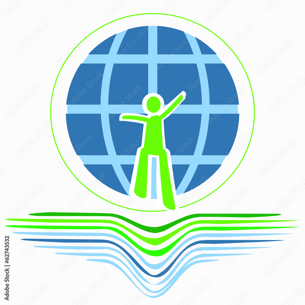 Vector clip art, human,world, emblem Stock Vector | Adobe Stock