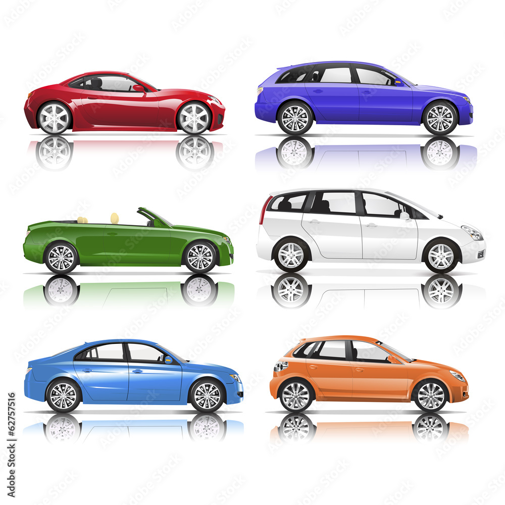 Collection of 3D Cars Vector Stock Vector | Adobe Stock