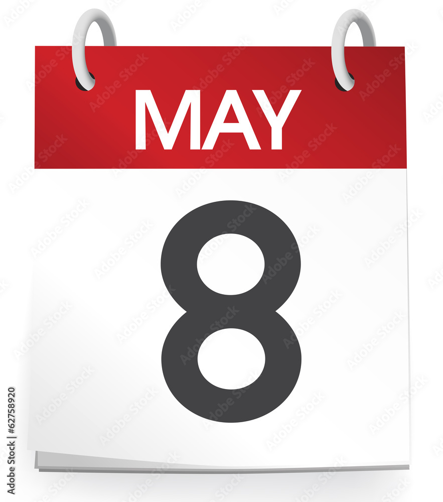 Calendar of 8th of May Vector Stock Vector | Adobe Stock