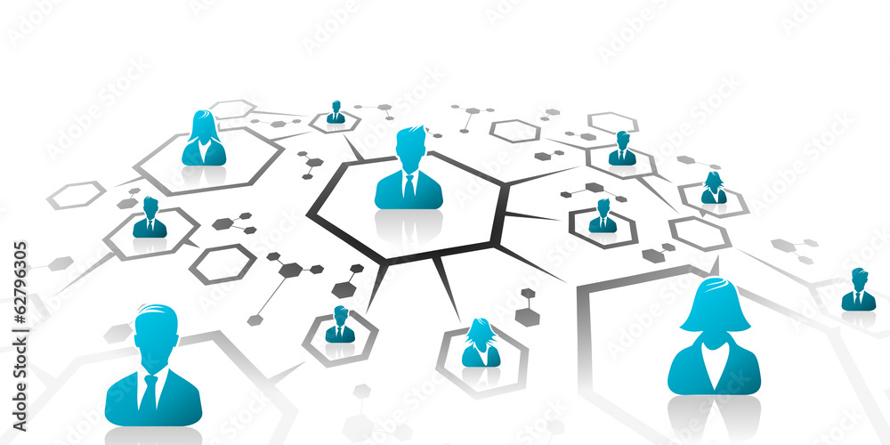 Abstract illustration of business network grid Stock Vector | Adobe Stock