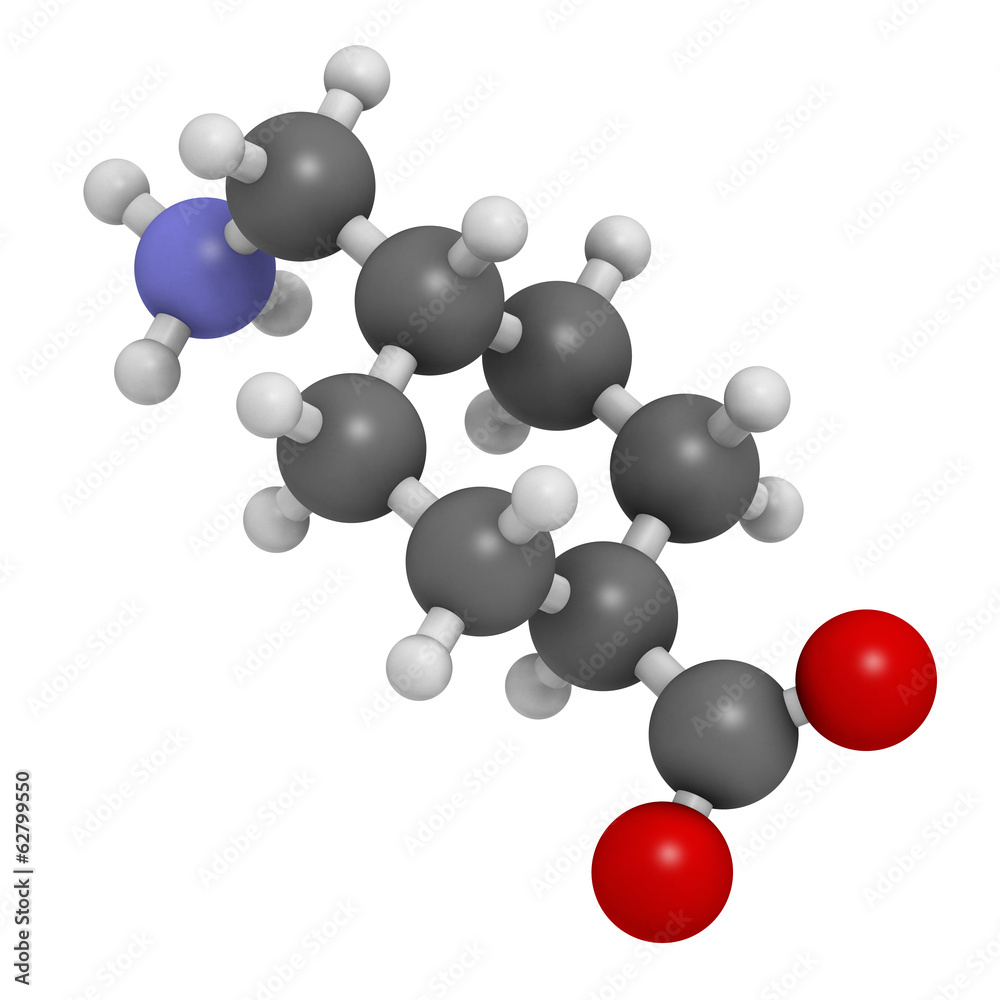 Tranexamic acid antifibrinolytic drug molecule. Stock-Illustration ...