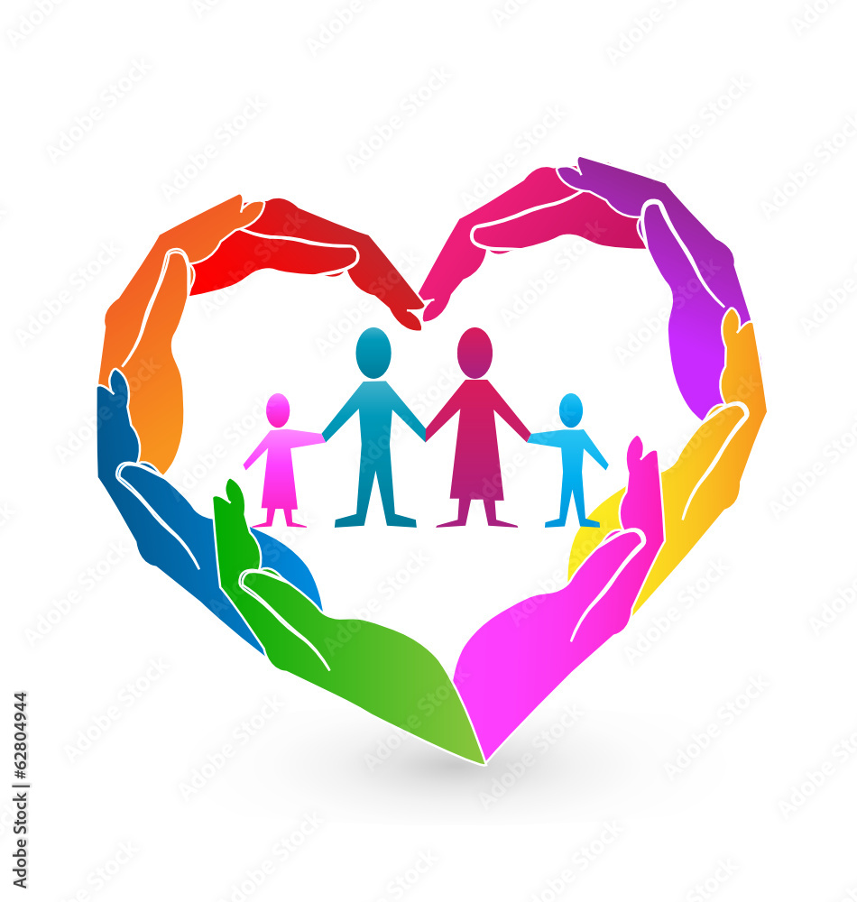Family heart hands logo vector Stock Vector | Adobe Stock