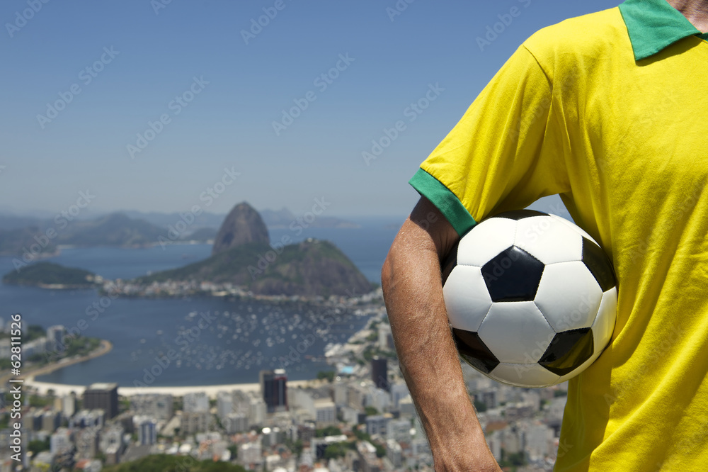Brazilian Soccer Football Player Wearing Brazil Colors Rio Stock Photo ...