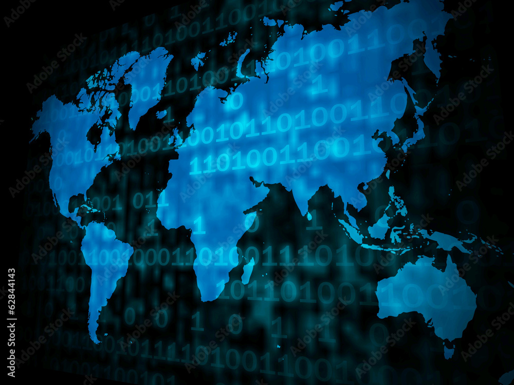 Blank World Map Shows Globe Or Earth Copyspace With Numbers Stock ...