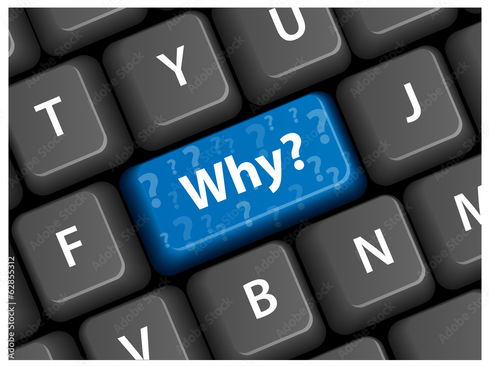 "WHY?" Key on Keyboard (questions and answers help support how) Stock ...