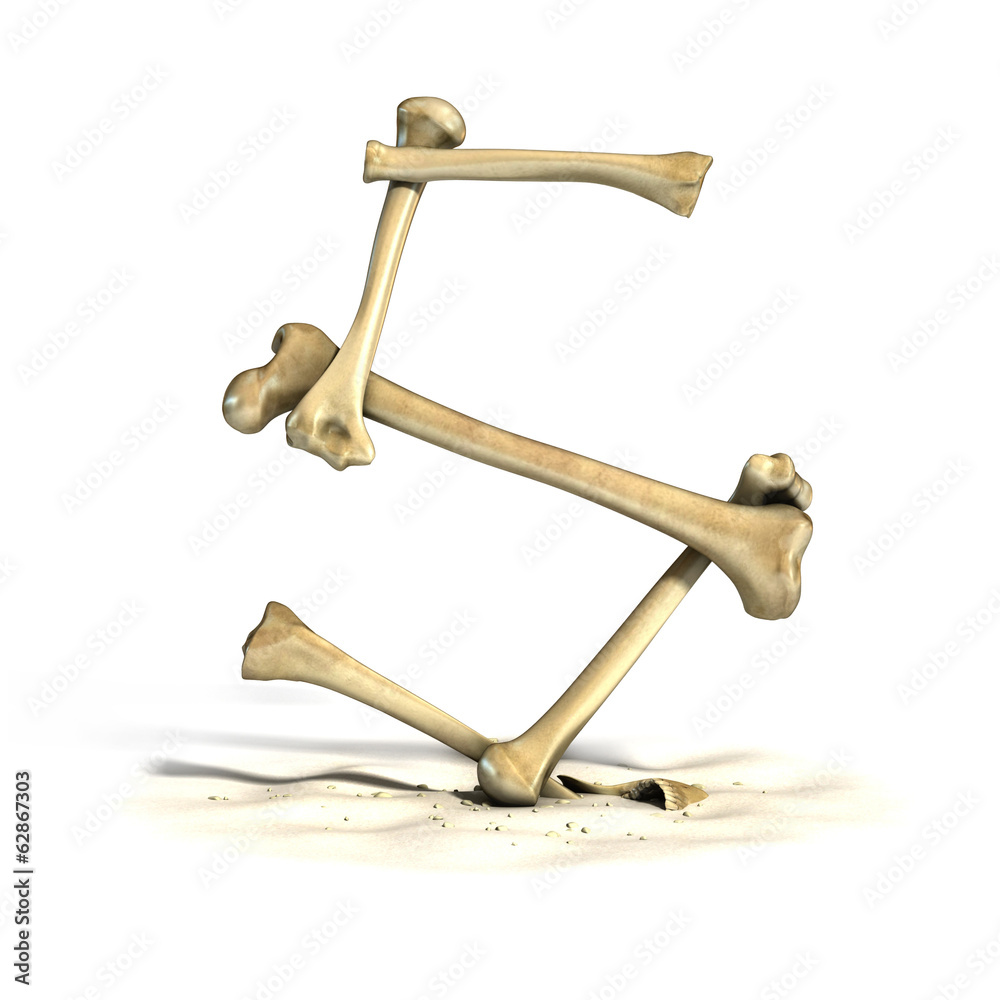 bones font number 5 - five Stock Illustration | Adobe Stock