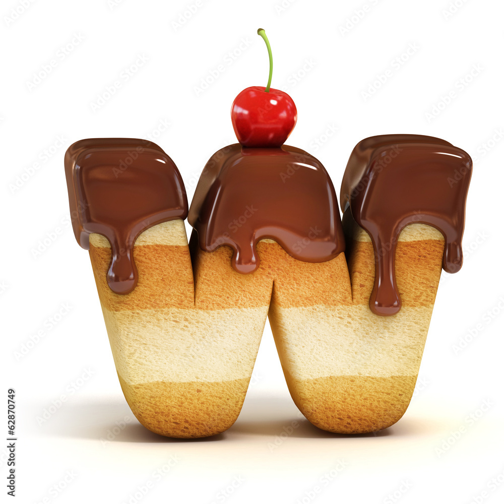cake 3d font letter W Stock Illustration | Adobe Stock