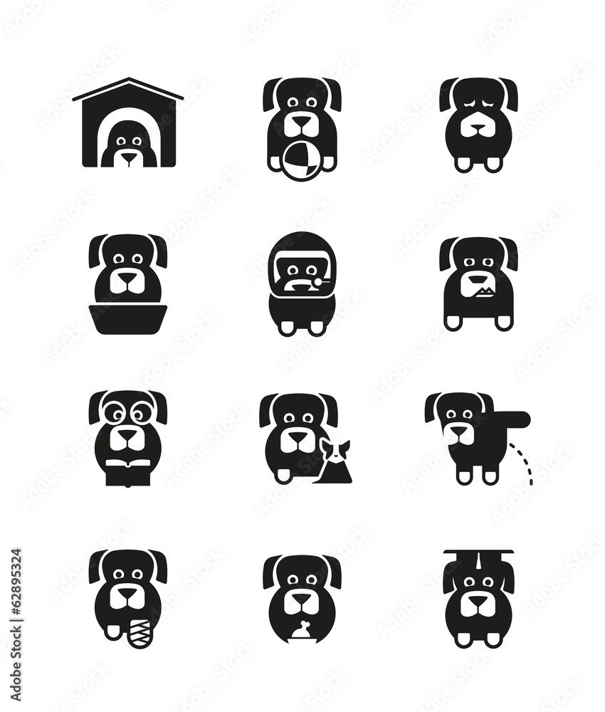 Dog icons Stock Vector | Adobe Stock