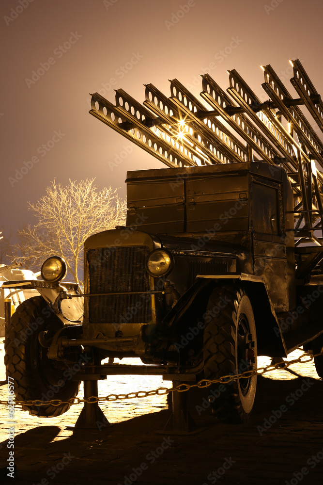 World War II multiple launch rocket system at the night Stock Photo ...