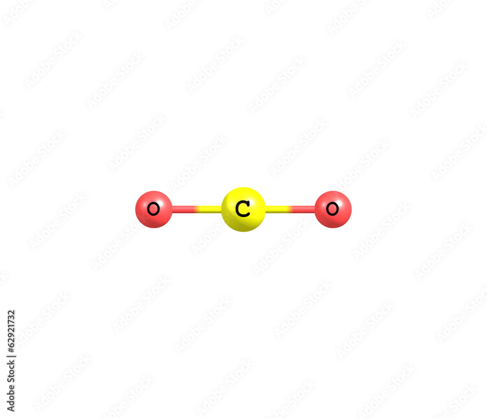 Carbon dioxide molecular structure isolated on white Stock Illustration ...