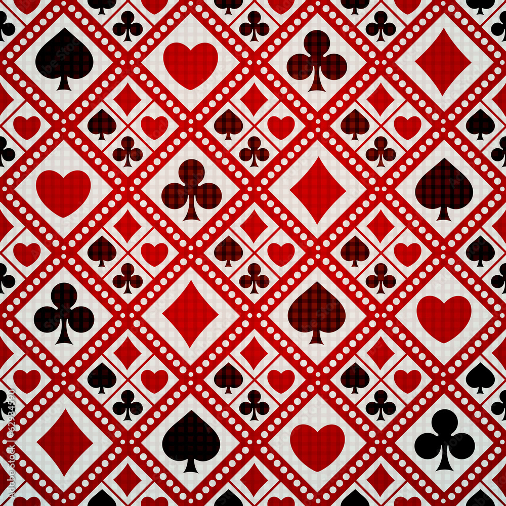 Seamless background playing card suits Stock Vector | Adobe Stock