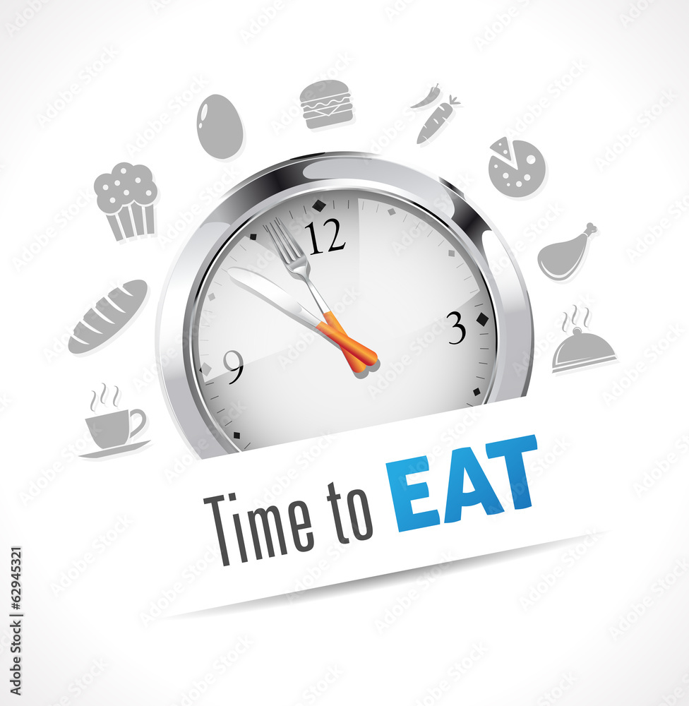 Stopwatch - Time to eat Stock Vector | Adobe Stock