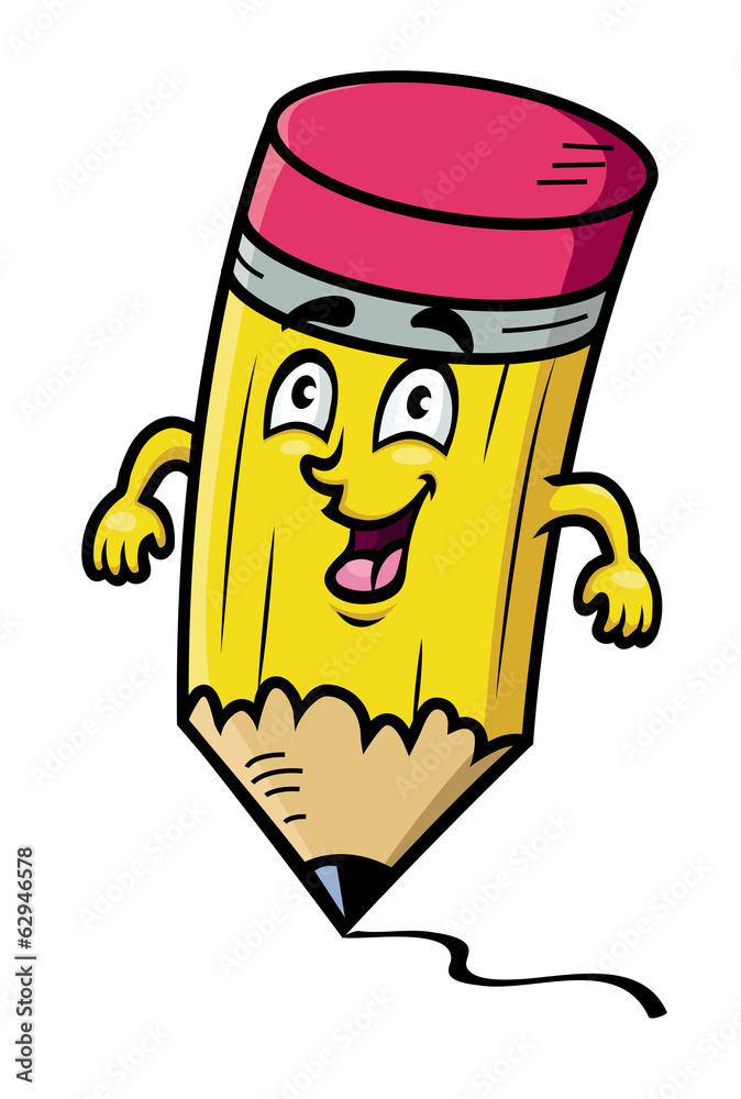 Cartoon school pencil Stock Vector | Adobe Stock