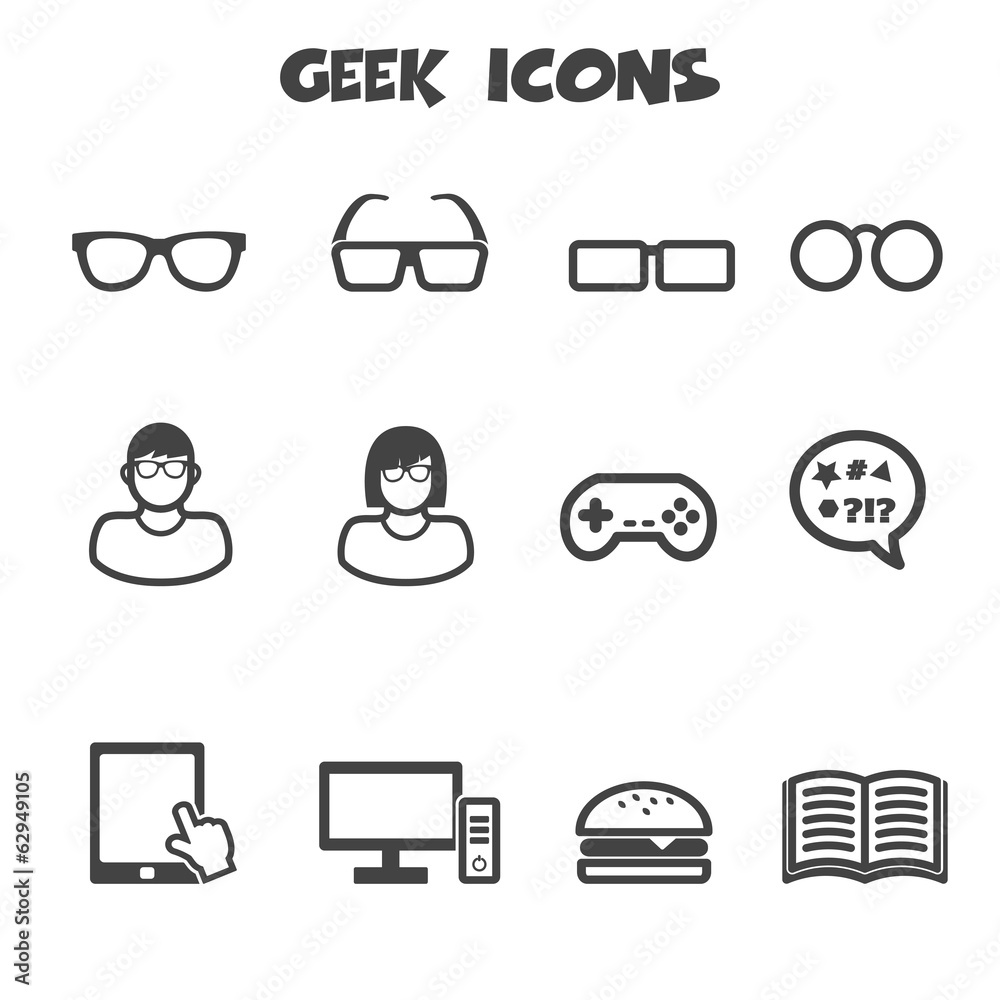 geek icons vector de Stock | Adobe Stock