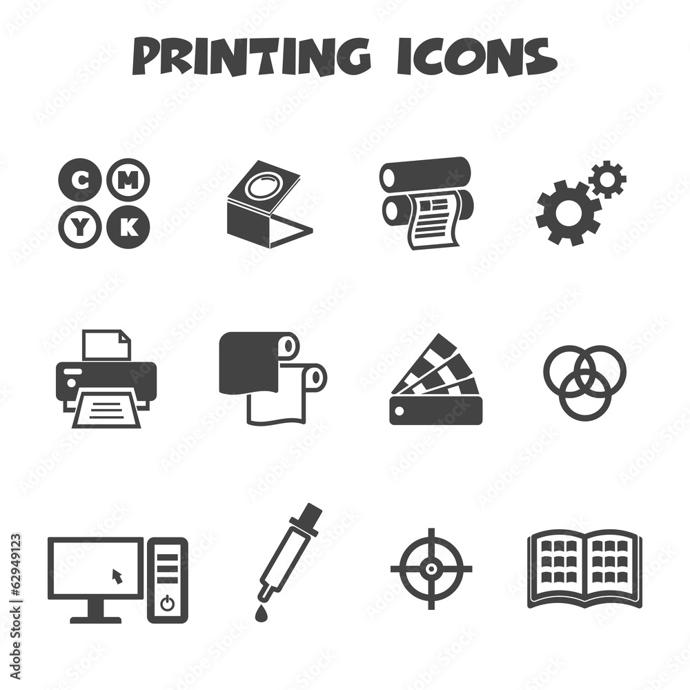 printing icons Stock-Vektorgrafik | Adobe Stock