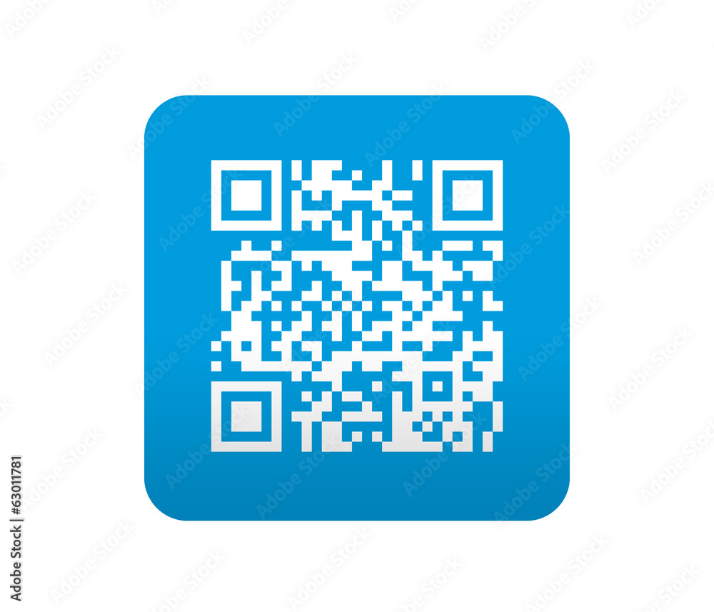 Etiqueta tipo app azul simbolo codigo QR Stock-Illustration | Adobe Stock