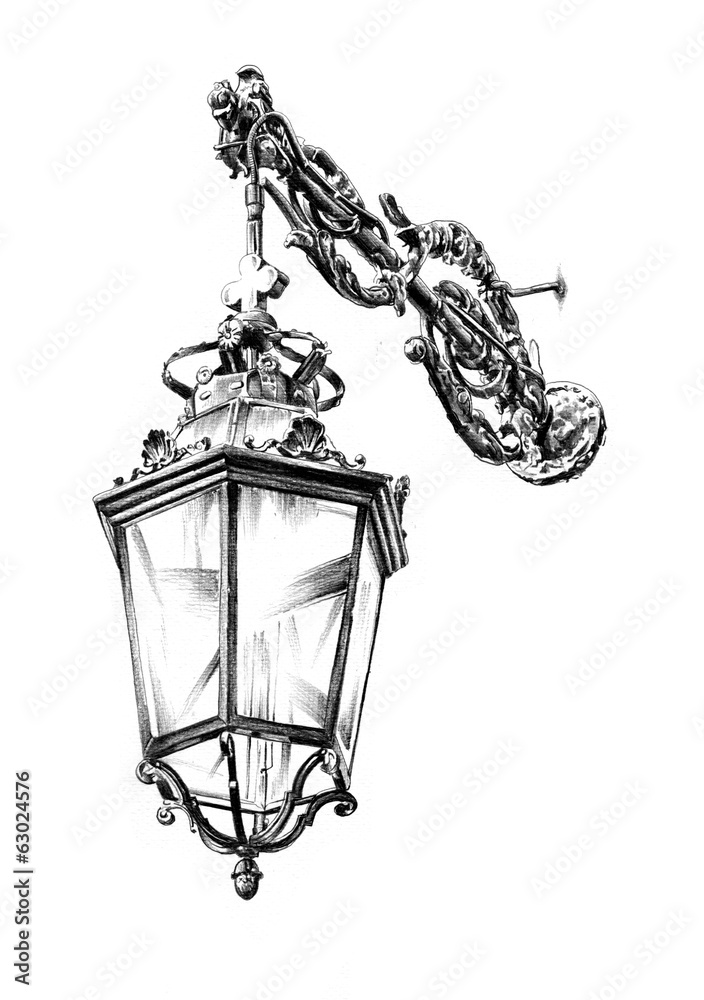 Antique Street Sign Drawing