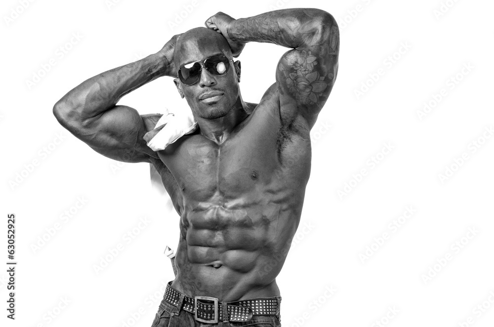 Strong bodybuilder with six pack, abs, chest, biceps,shoulders Stock ...