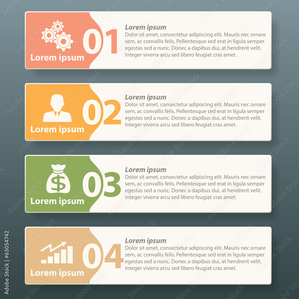 Infographic four label template design Stock Vector | Adobe Stock