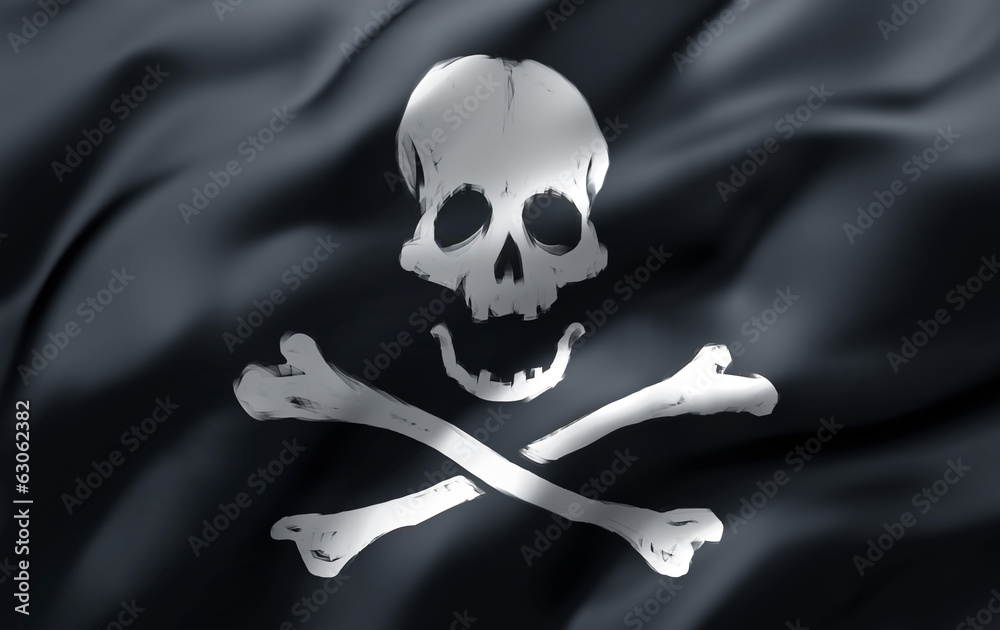 pirate flag in the wind Stock-Illustration | Adobe Stock