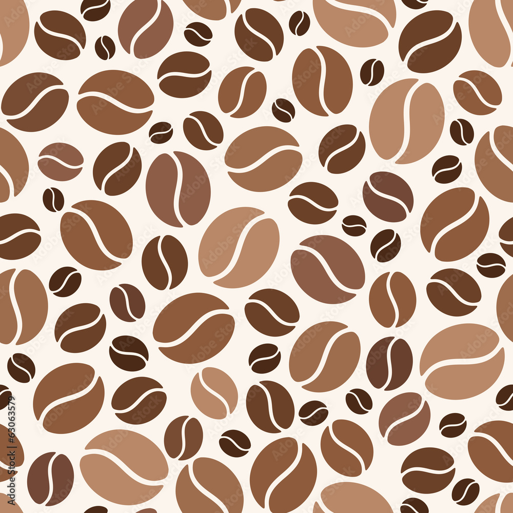 Seamless background with coffee beans. Vector illustration. Stock ...