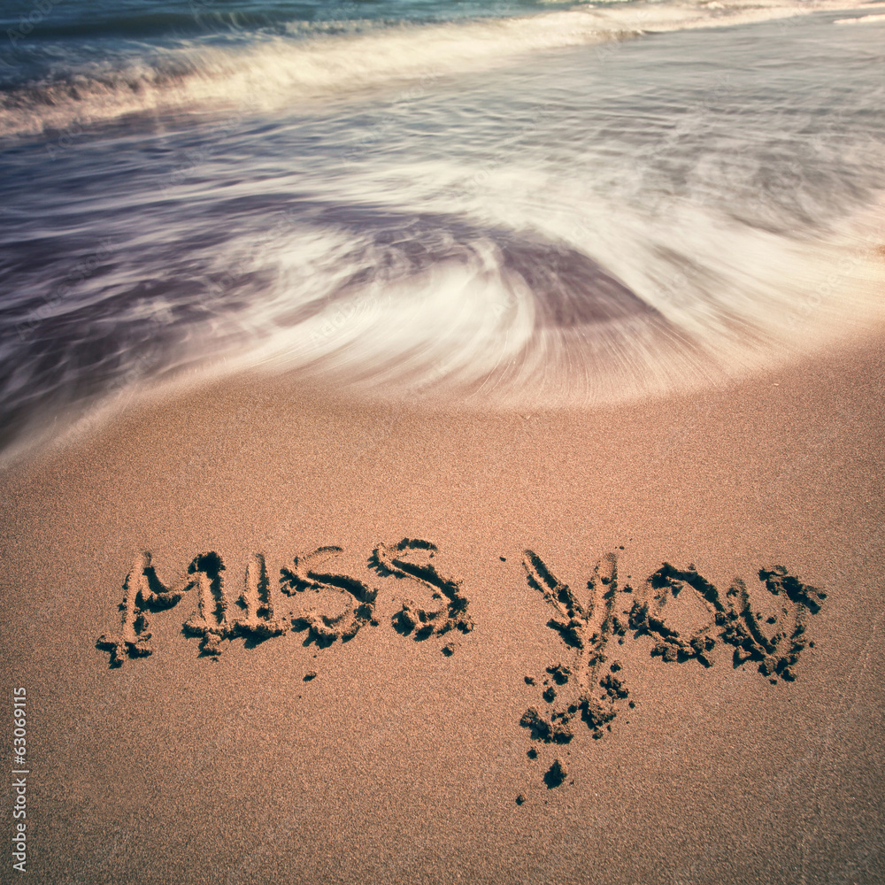 Vintage miss you sign Stock Photo | Adobe Stock