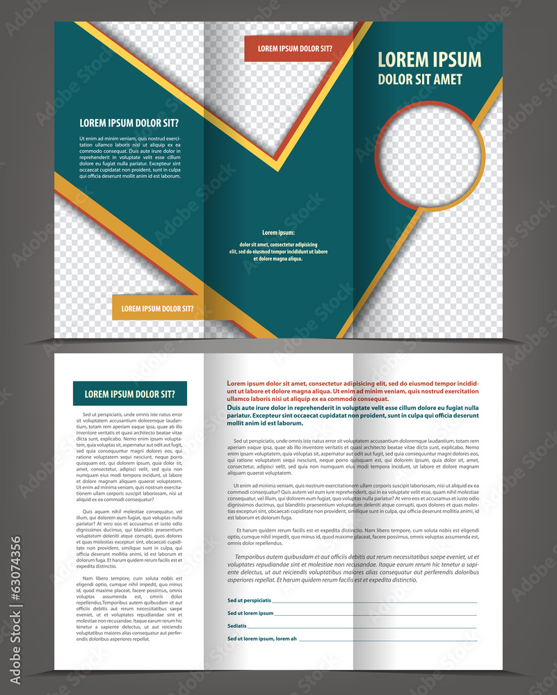 Vector empty trifold brochure print template design Stock Vector ...