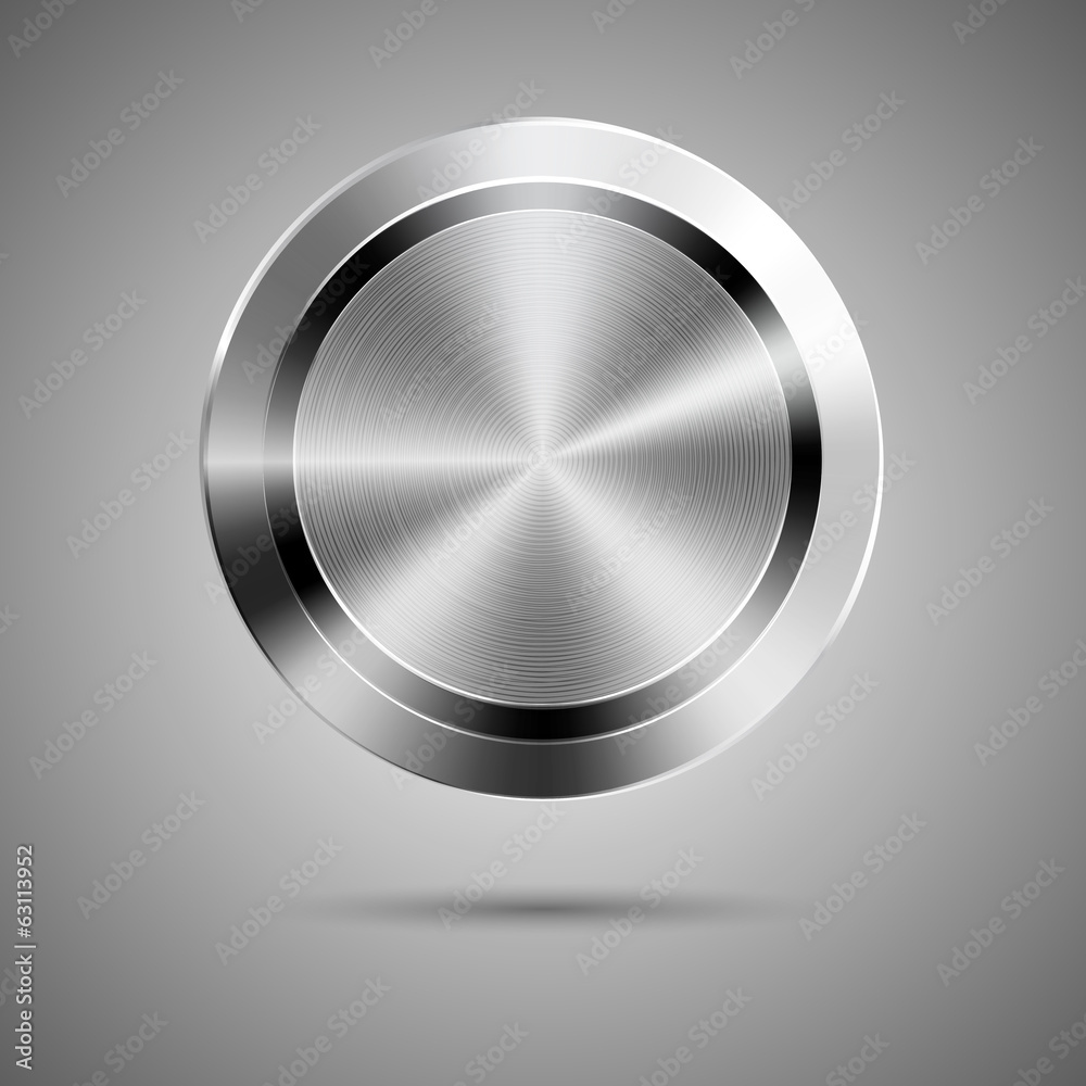 Circle button template with metal texture Stock Vector | Adobe Stock