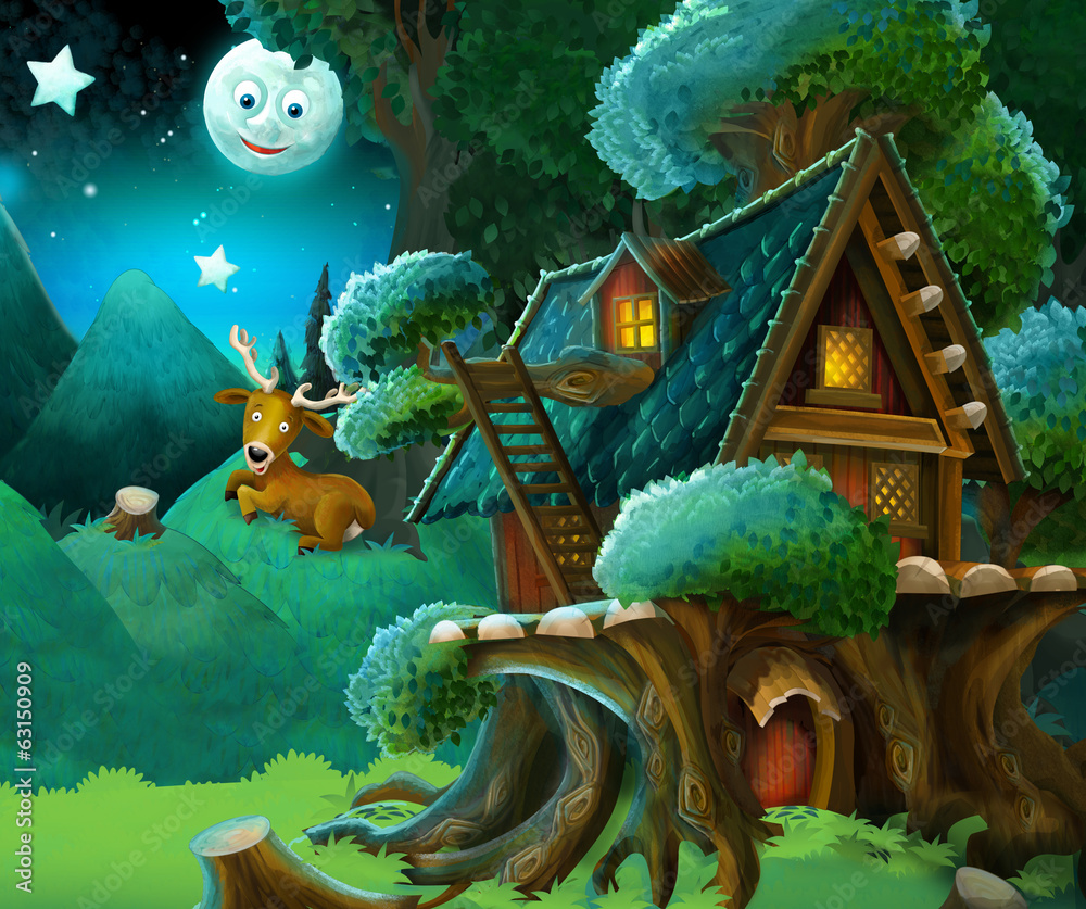 Fable stage - cartoon illustration for the children Stock Illustration ...