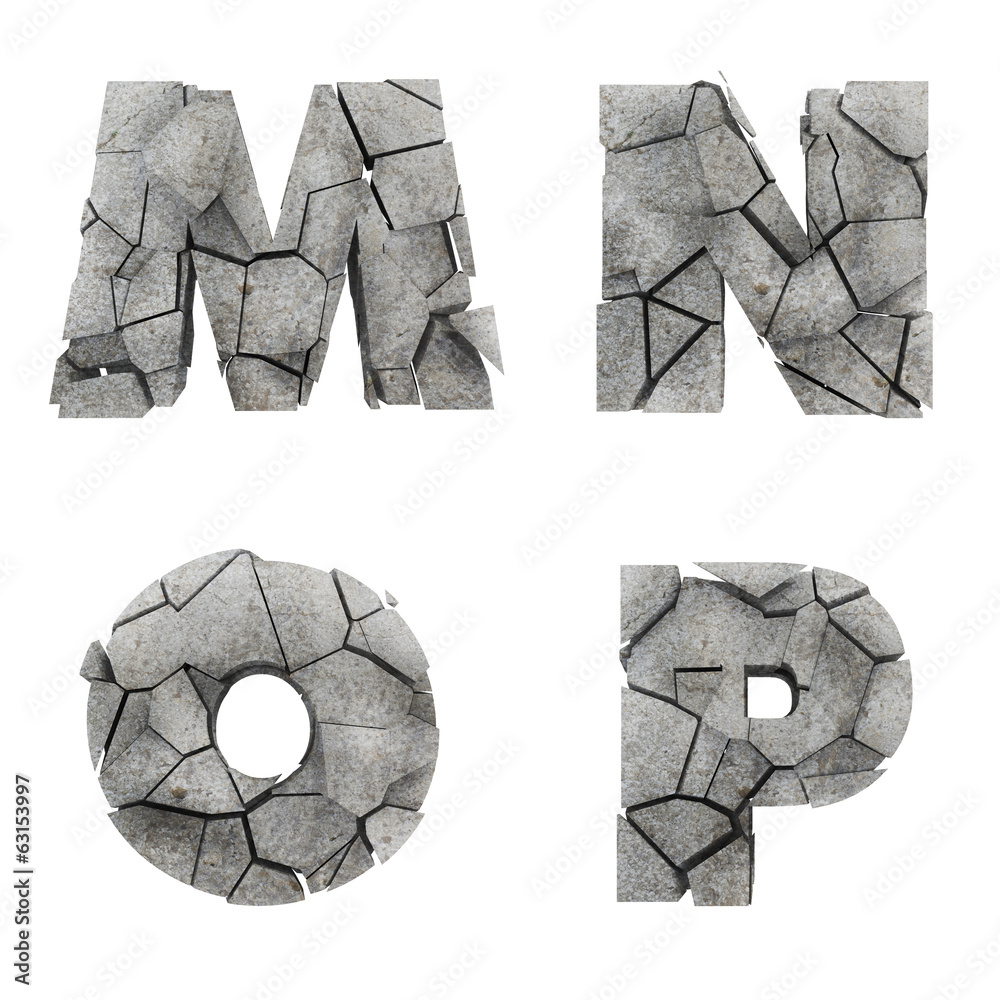 Broken Stone Font Stock Photo | Adobe Stock