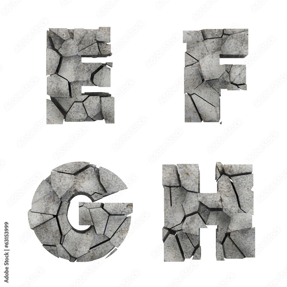 Broken Stone Font Stock Illustration | Adobe Stock