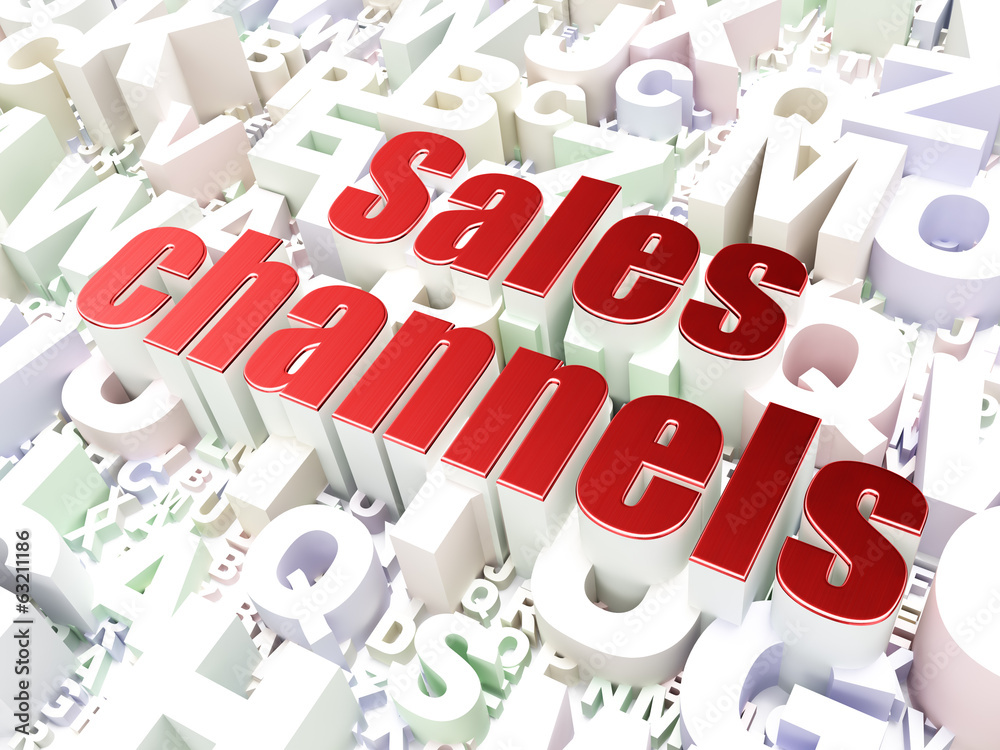 Marketing concept: Sales Channels on alphabet background Stock ...