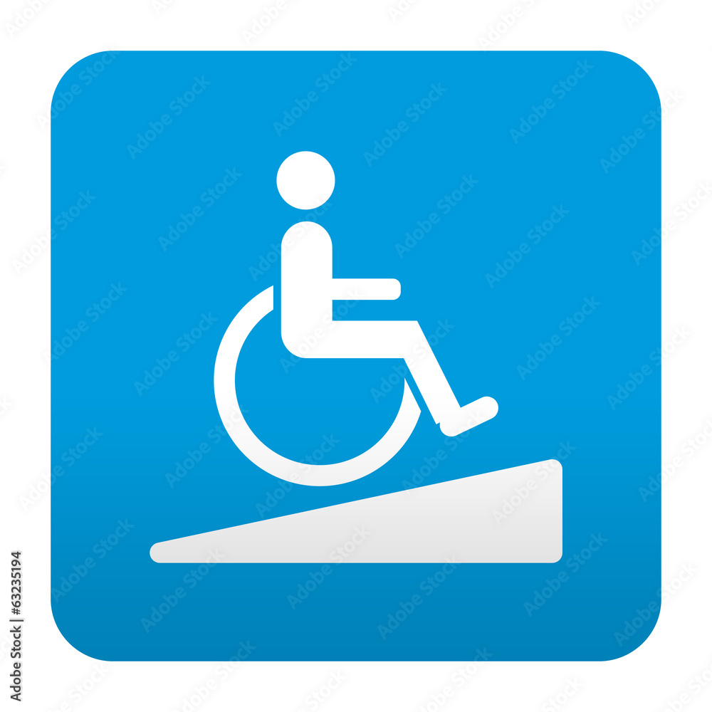 Etiqueta tipo app azul simbolo rampa para minusvalidos Stock ...