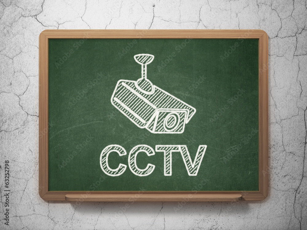 Safety concept: Cctv Camera and CCTV on chalkboard background Stock ...