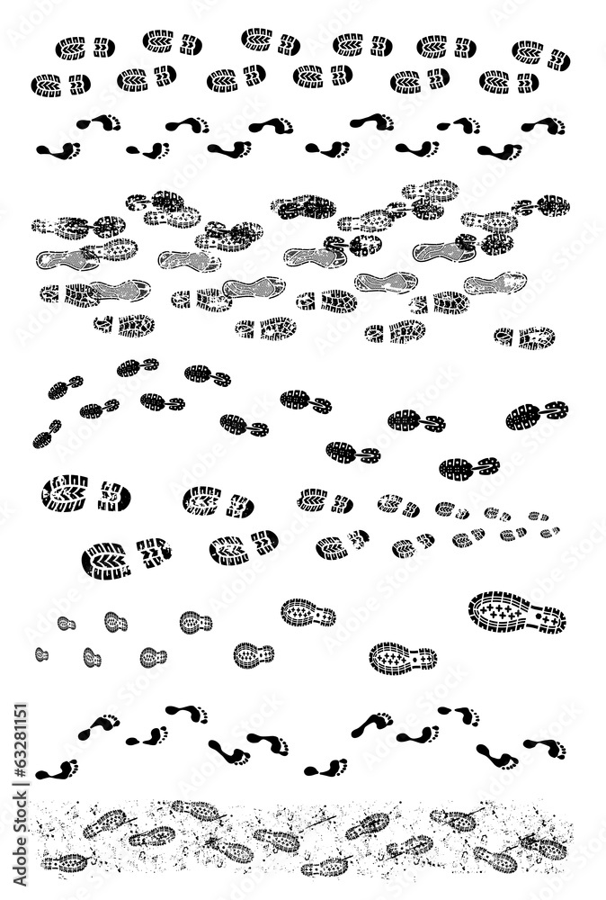 Vector footprints collection Stock Vector | Adobe Stock