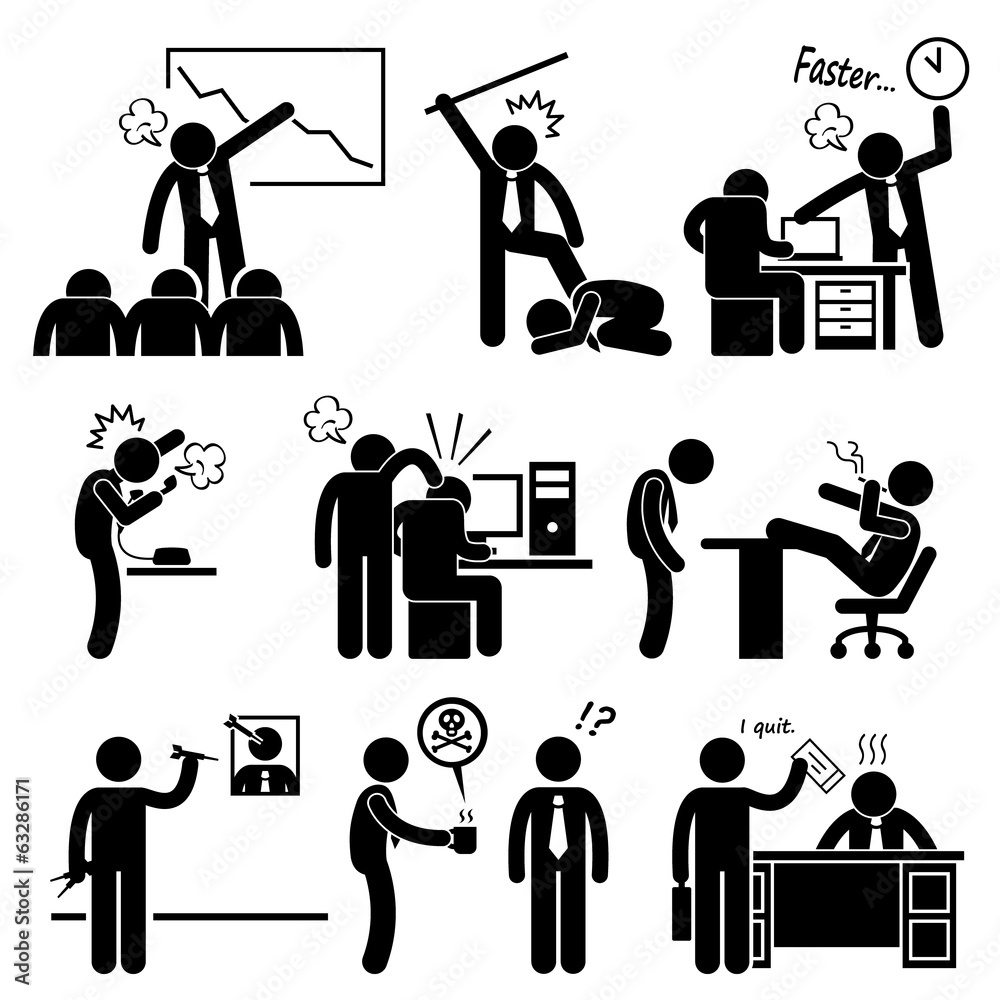 Angry Boss Abusing Employee Stock Vector | Adobe Stock