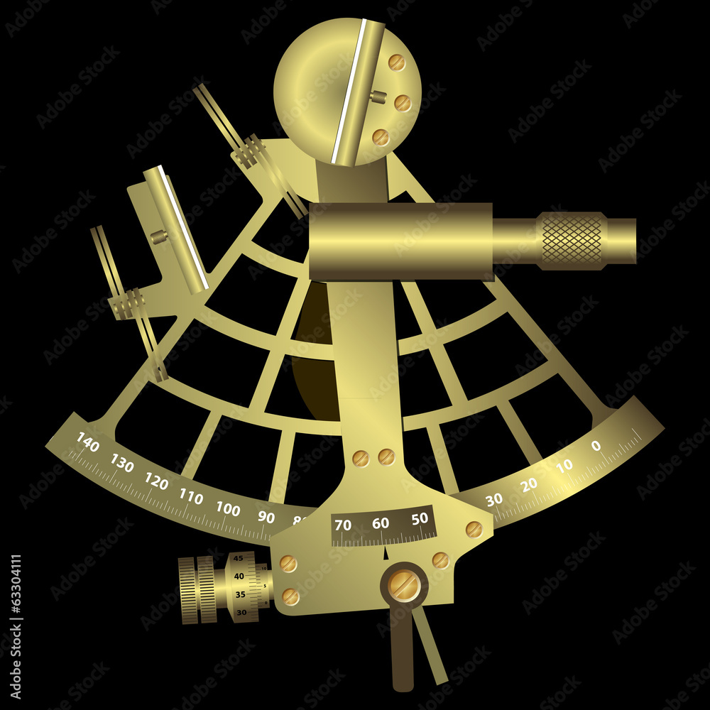 Sextant Black vector de Stock | Adobe Stock