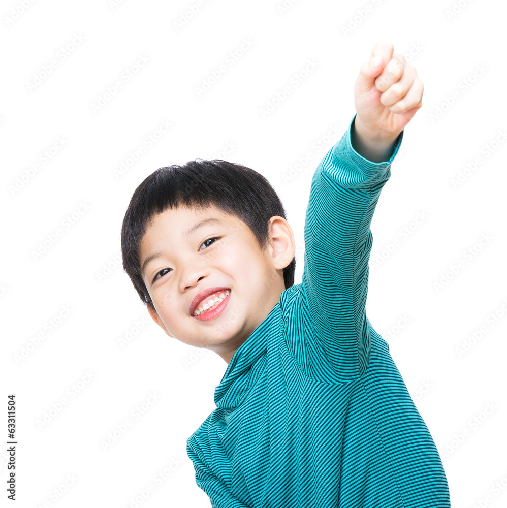 Asia little boy hand up Stock Photo | Adobe Stock