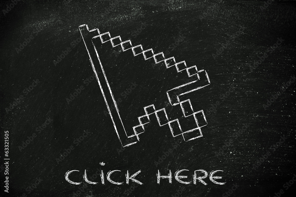 old school design of pixelated cursor Stock Illustration | Adobe Stock