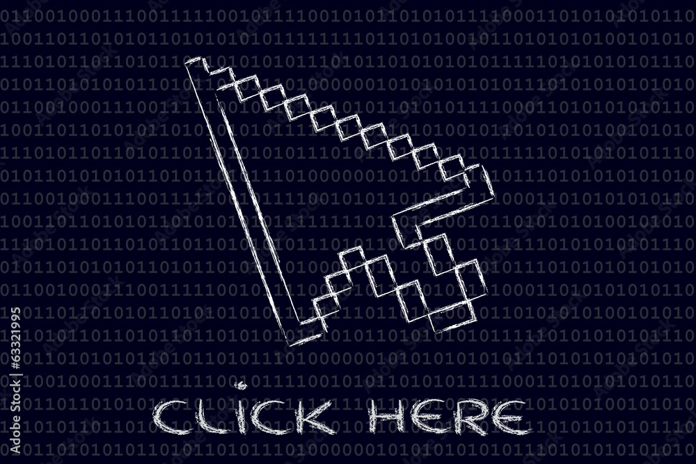 old school design of pixelated cursor Stock Photo | Adobe Stock