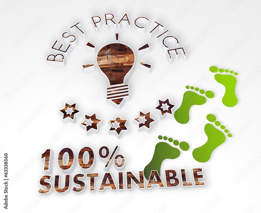 sustainable best practice 3d symbol Stock Illustration | Adobe Stock